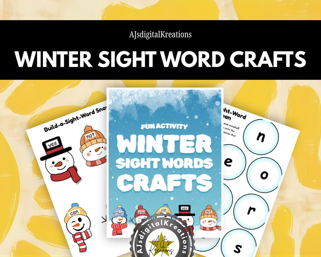 Winter Literacy Center Activities: Sight Word Crafts (preschool ...