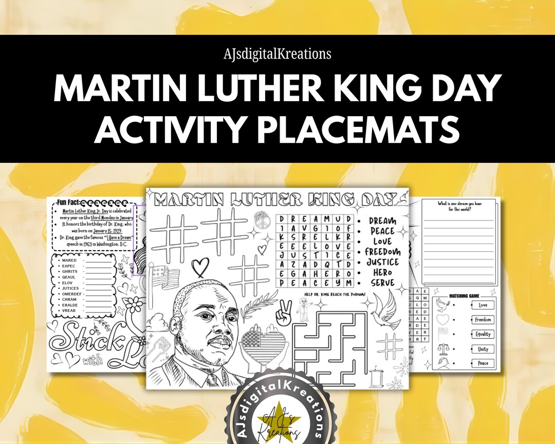 Printable MLK Day Craft and History Worksheet for Kids - Etsy