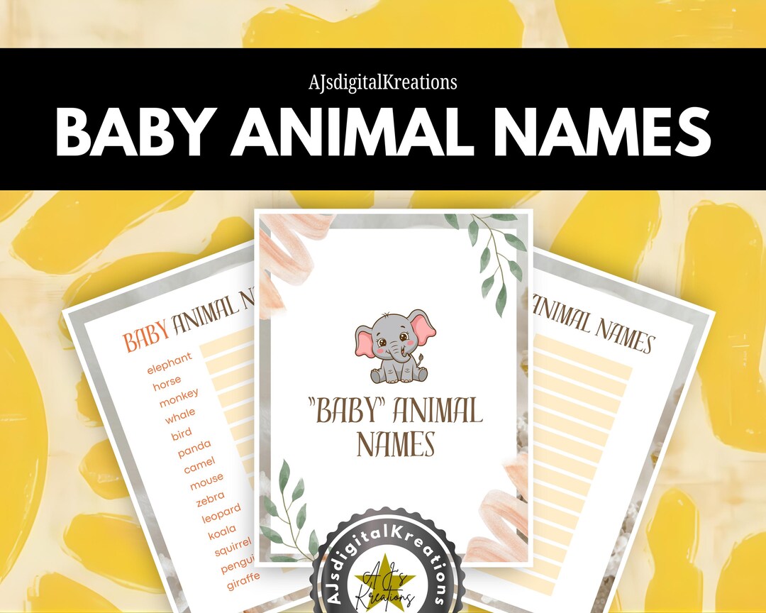 Baby Animal Names Game: Woodland Theme - Printable Shower Fun - Etsy