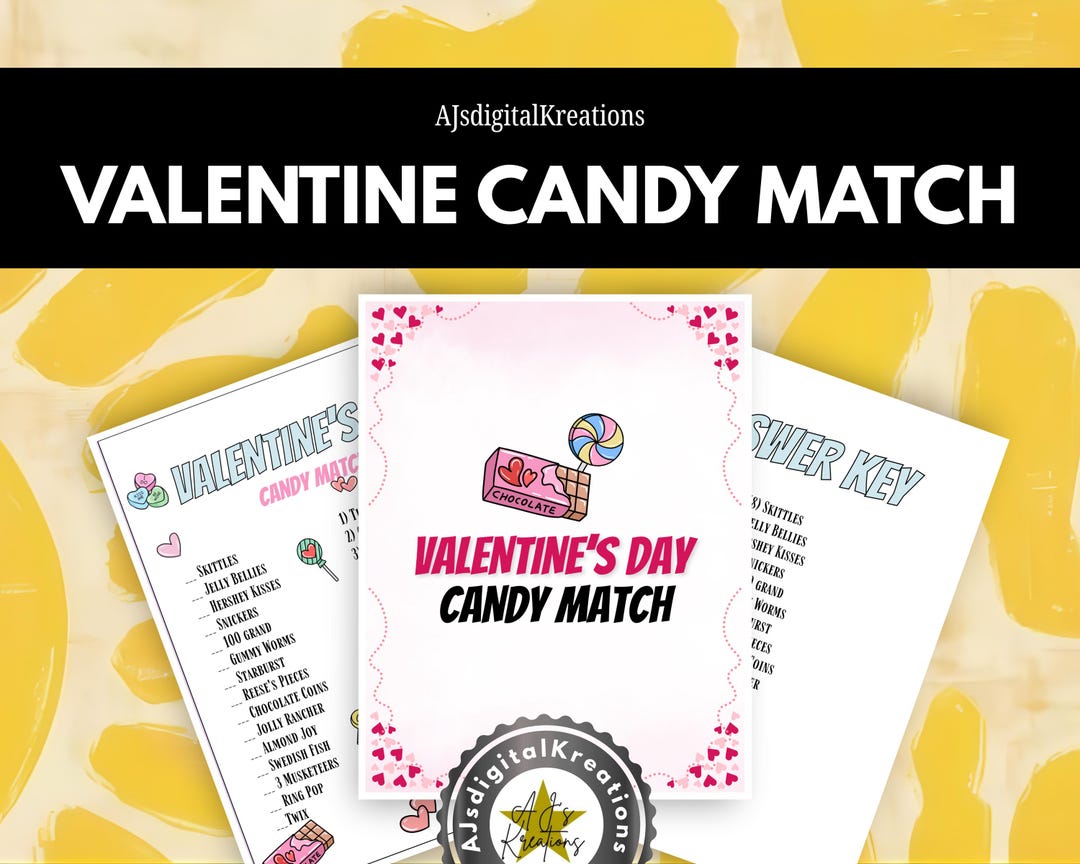 Valentine Candy Match Game - Printable Party Fun for All Ages - Etsy