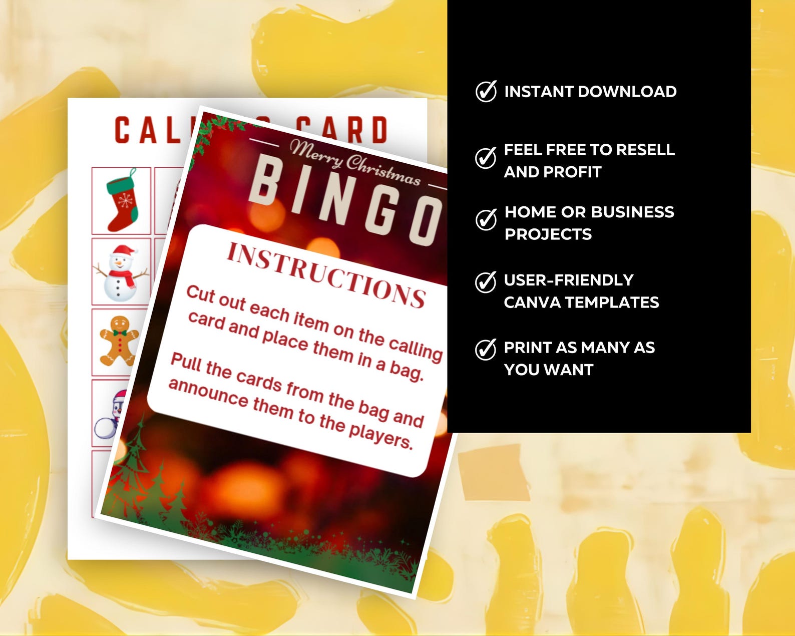 Holiday Bingo Cards, Christmas Theme (printable Party Game) - Etsy