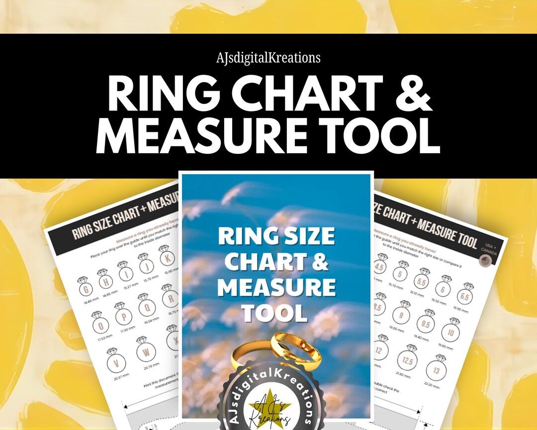 Ring Size Chart: Printable US Sizing Guide (reusable, Easy Use) - Etsy