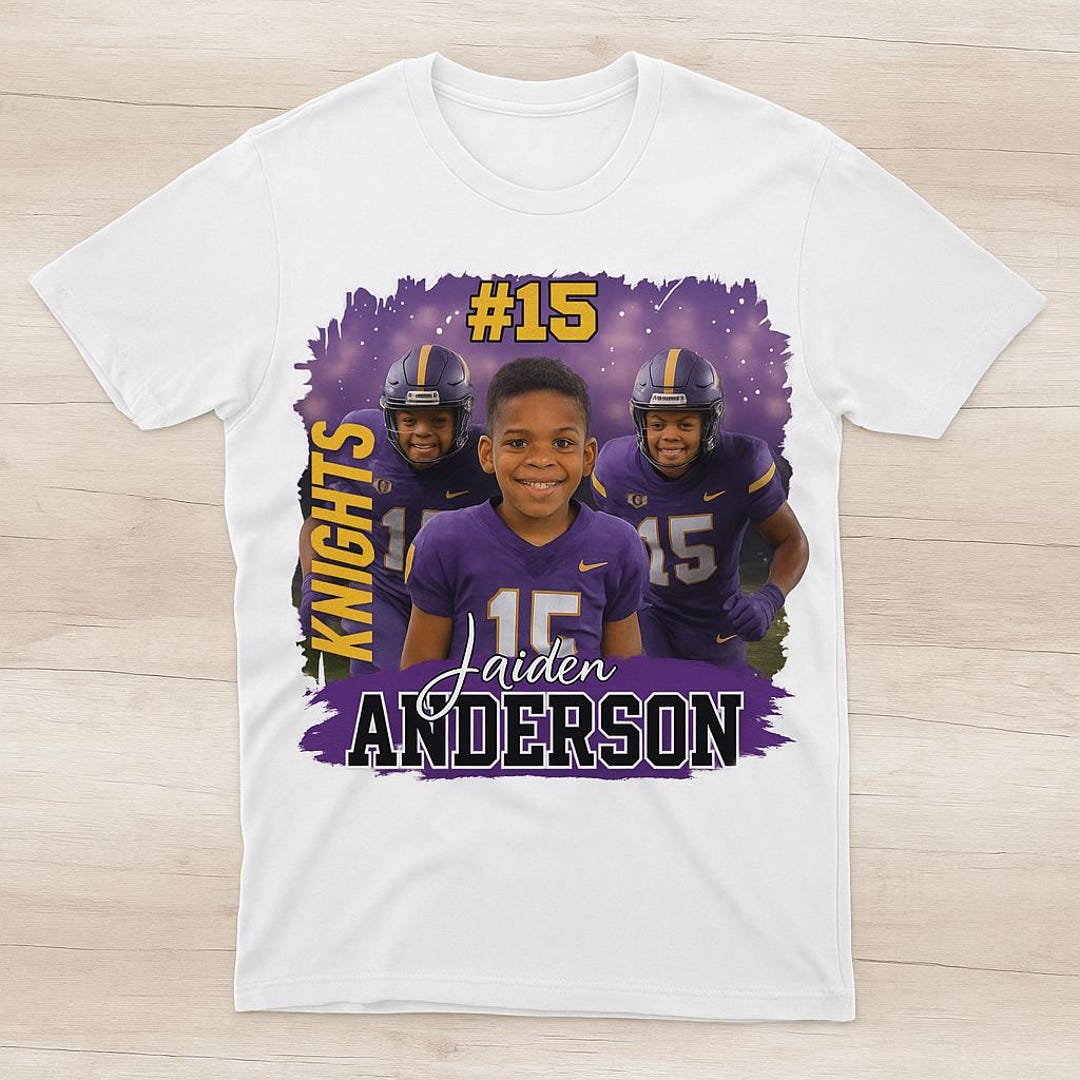 Custom Football T-shirt Design - Editable Kids Team Spirit Collage - Etsy