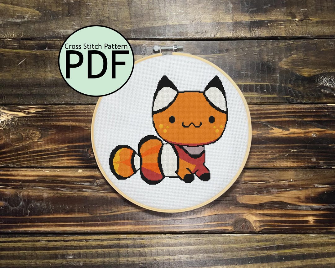 Clown Fish Cat Cross Stitch Pattern - Etsy