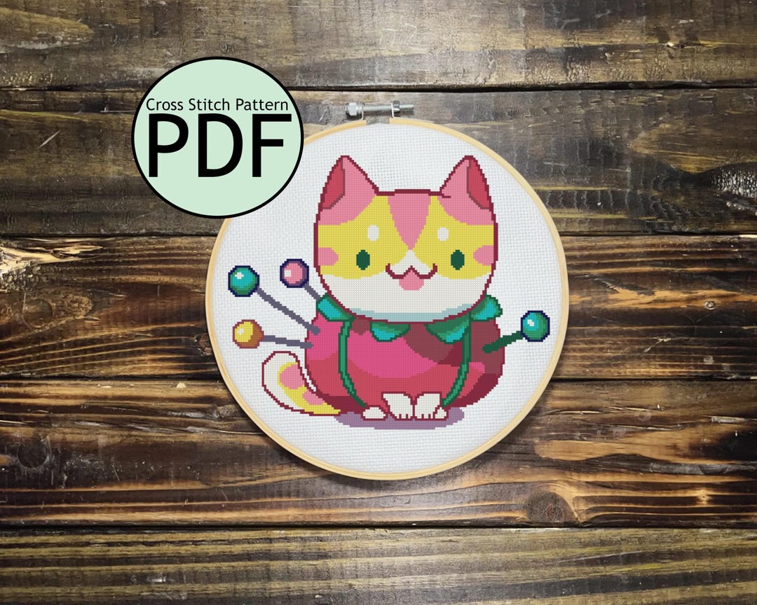 Pin Cushion Cat Cross Stitch Pattern - Etsy