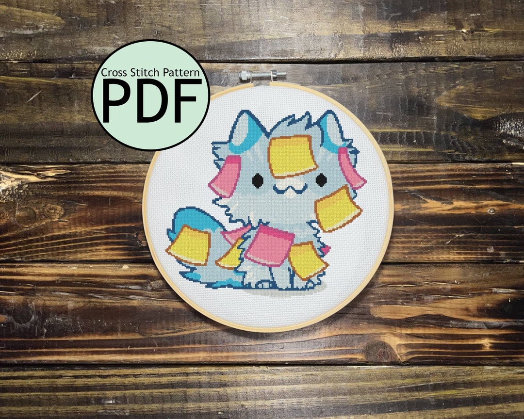 Sticky Note Cat Cross Stitch Pattern - Etsy