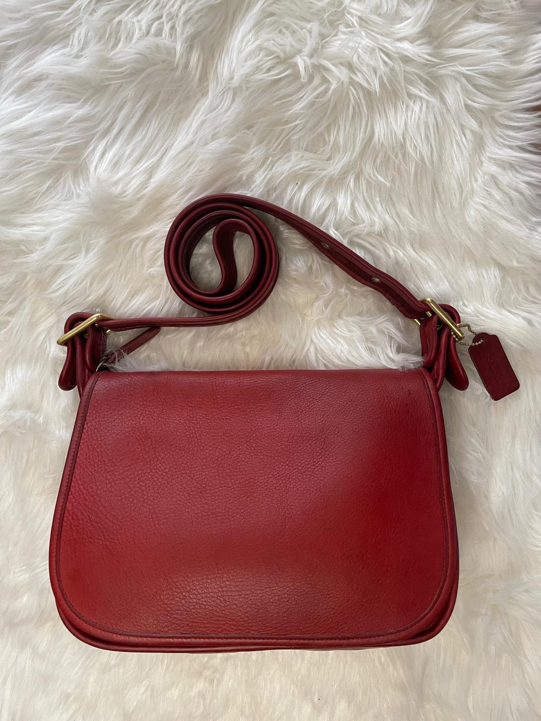 Vintage Coach Red Patricia's Legacy Bag With Original Hangtag and Brass ...