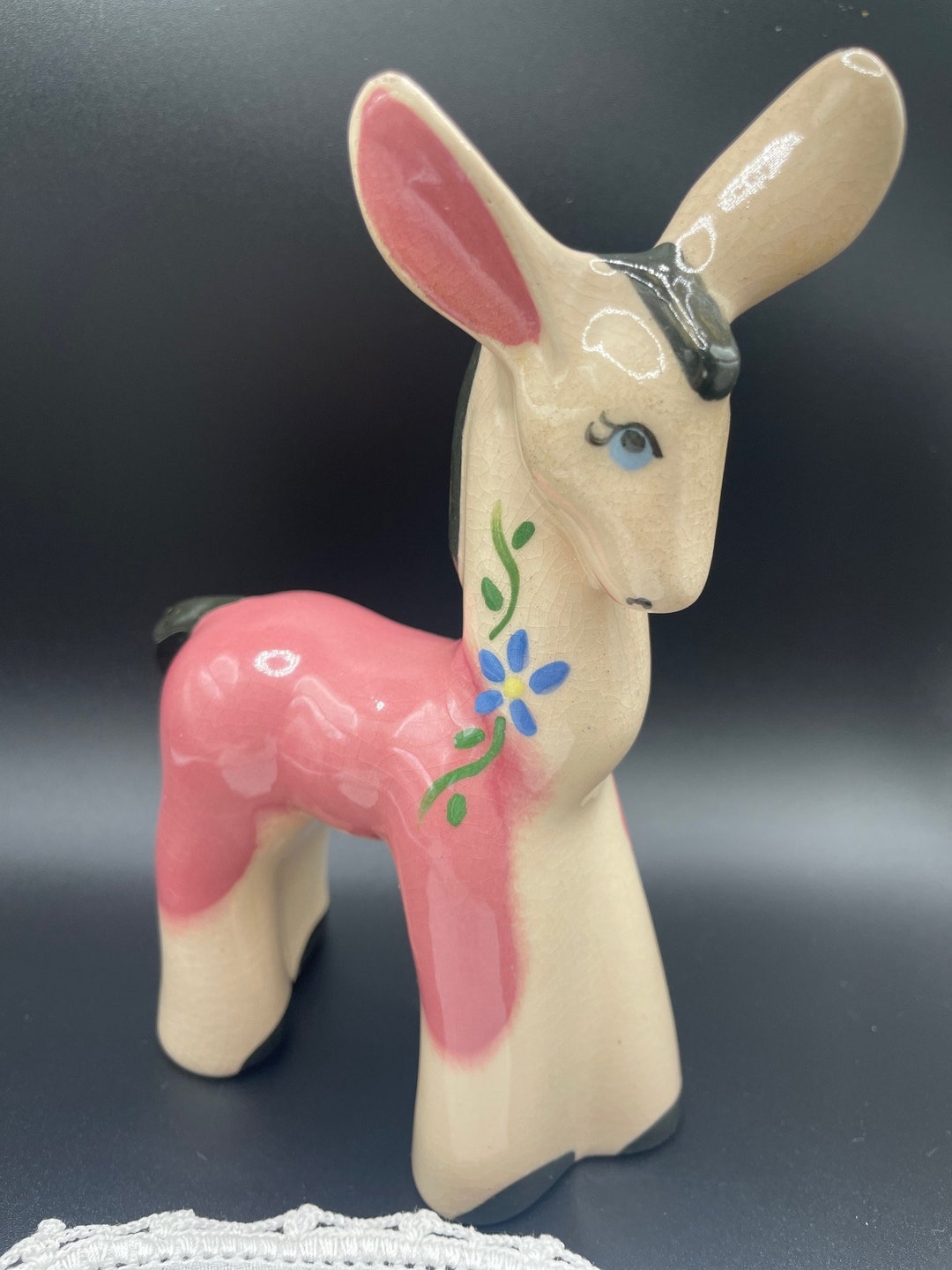 Vintage Ceramic Donkey Figurine - Etsy