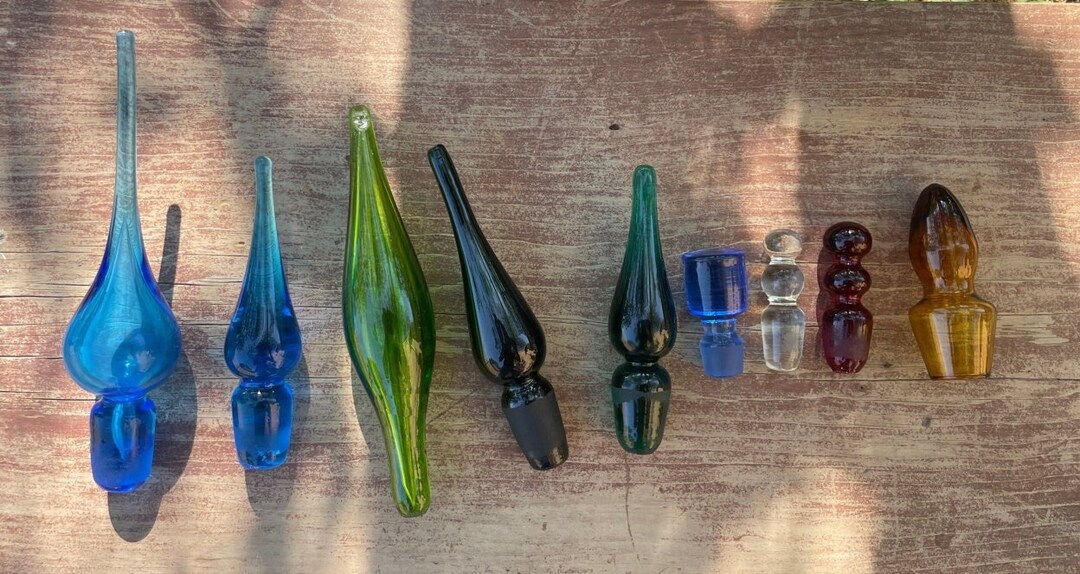 Vintage Hand Blown Glass Stoppers - Various Styles and Sizes - Sold ...