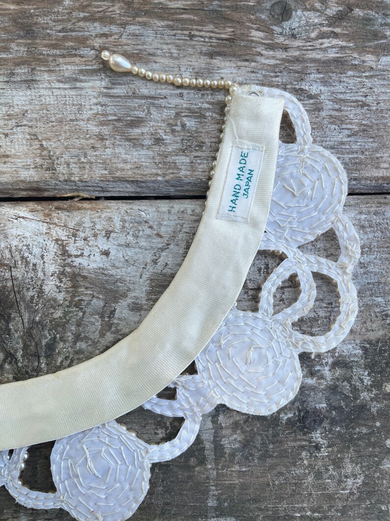 Vintage Hand Beaded Pearl Collar Made in Japan - Etsy
