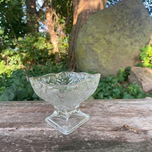 Vintage Indiana Glass Diamond Shaped Compote Dish With Pineapple ...