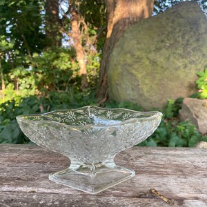 Vintage Indiana Glass Diamond Shaped Compote Dish With Pineapple ...