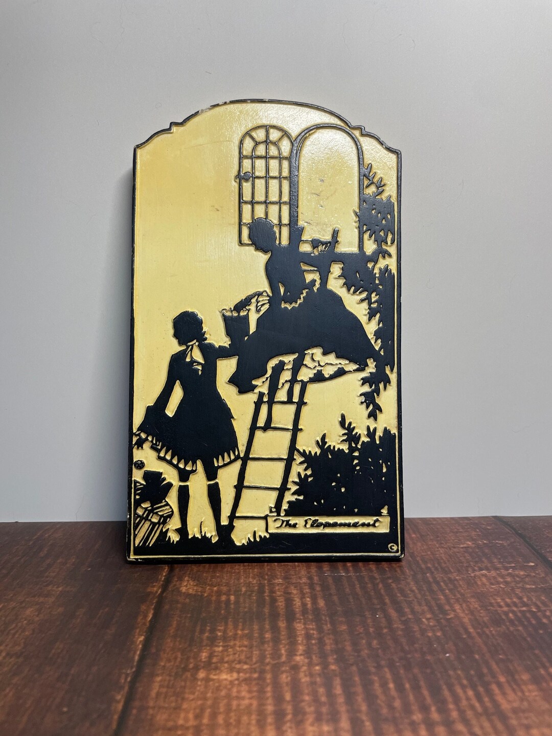 Vintage Couple Silhouette "the Elopement" on Tile - Etsy