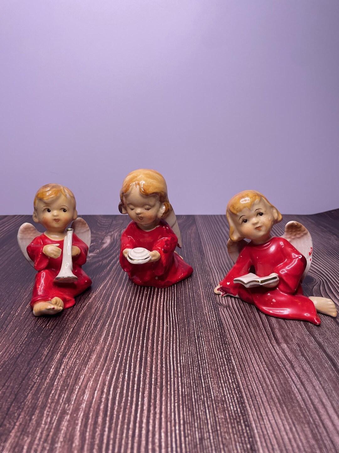 Vintage L&M Japan Christmas Angel Figurines - Etsy