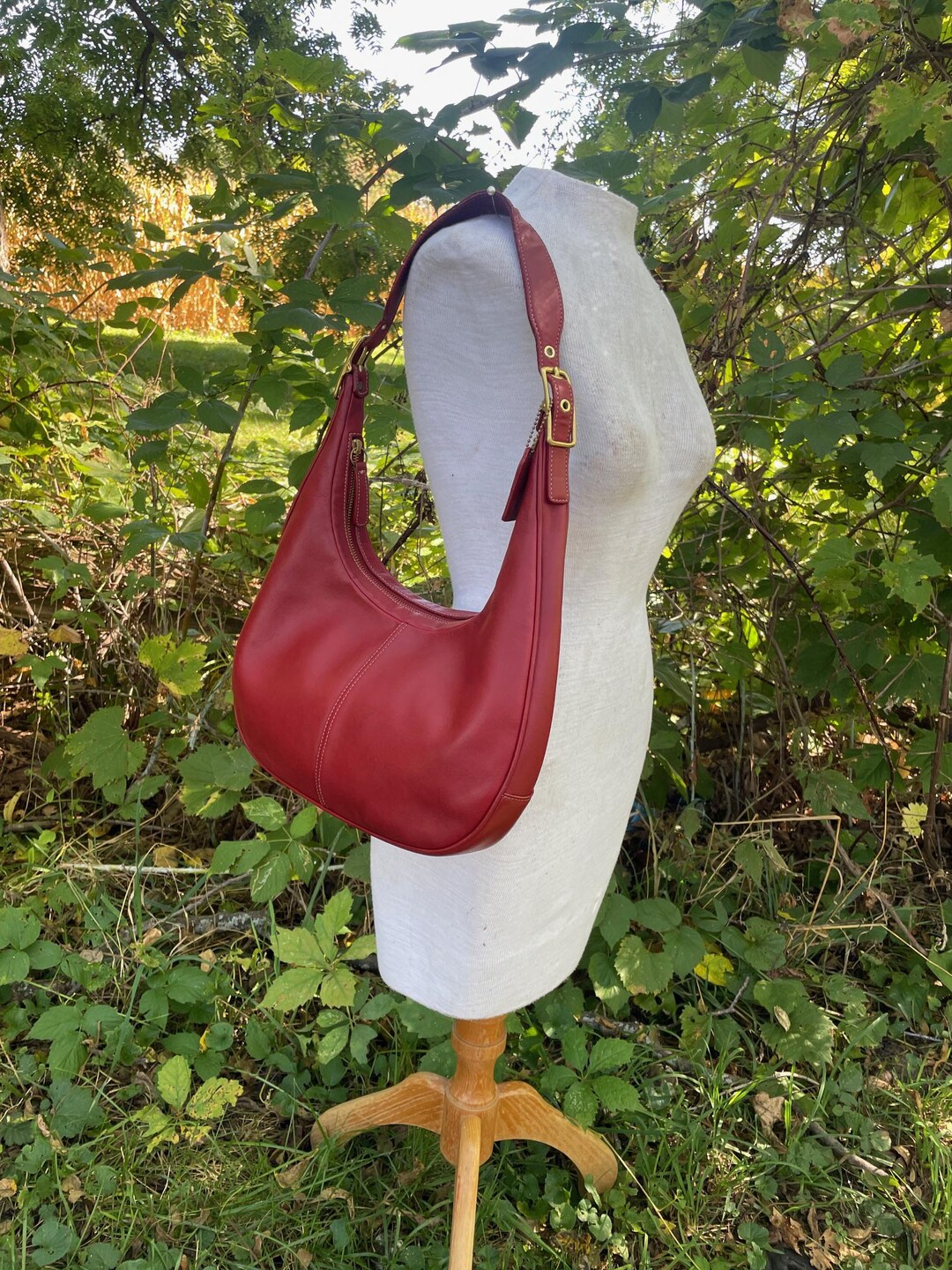 Vintage Coach Red Legacy Hobo With Brass Hardware and Hangtag - Number ...