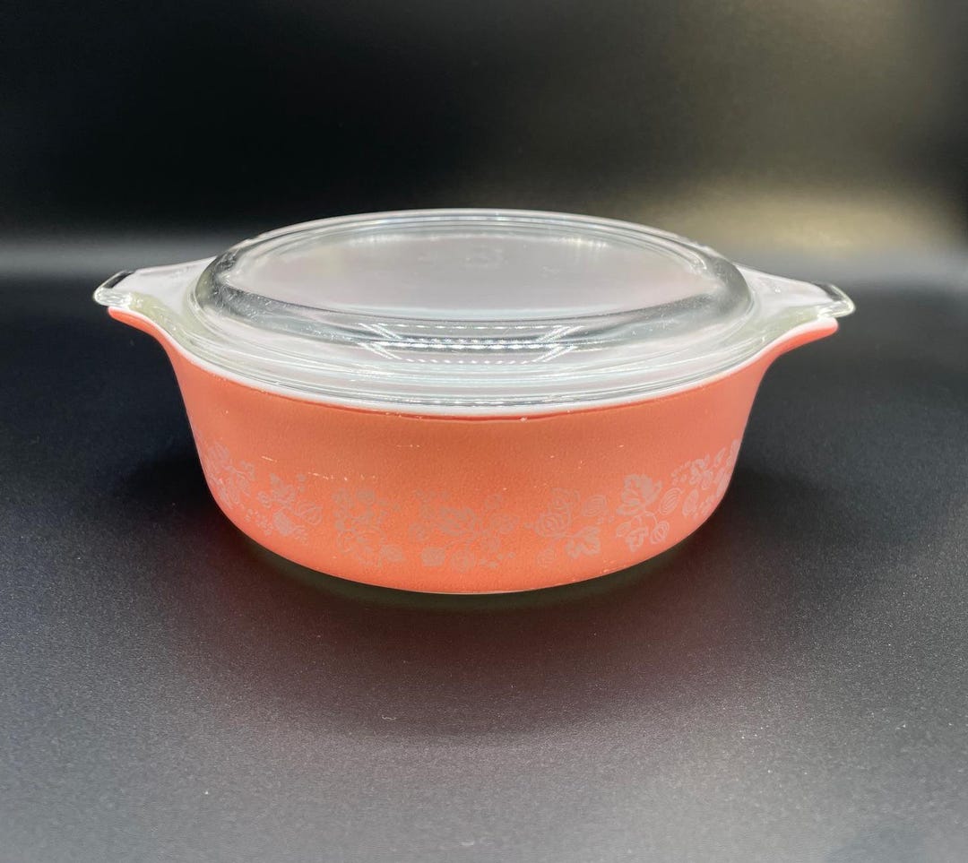 Vintage Pyrex Pink Gooseberry 471 - 1 Pint Casserole Dish With 8-470-C ...