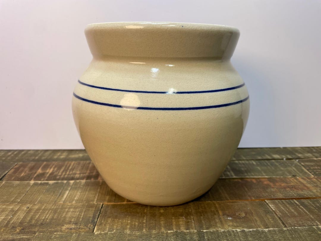 Vintage Casey Pottery Hand-turned Pot With Lid and Blue Stripes - Etsy