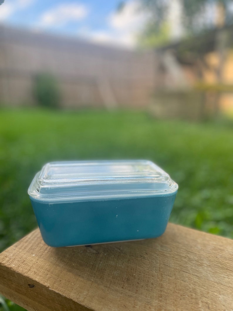 Vintage Blue/teal Pyrex Refrigerator Box With Lid - Etsy