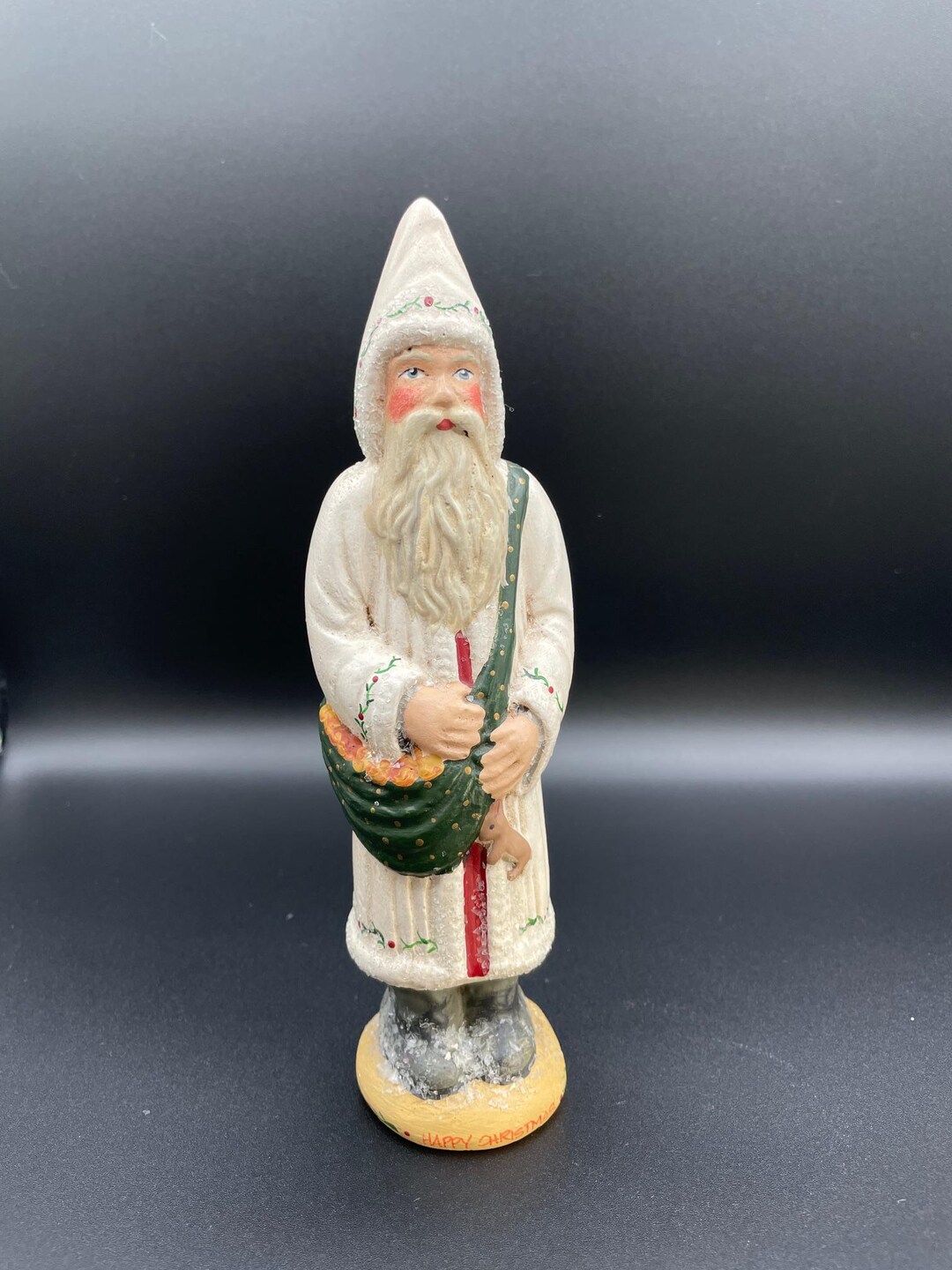 Vintage Chalkware Walnut Ridge Collectibles "happy Christmas" Santa ...