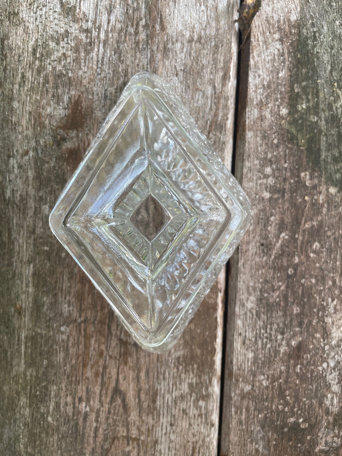 Vintage Indiana Glass Diamond Shaped Compote Dish With Pineapple ...