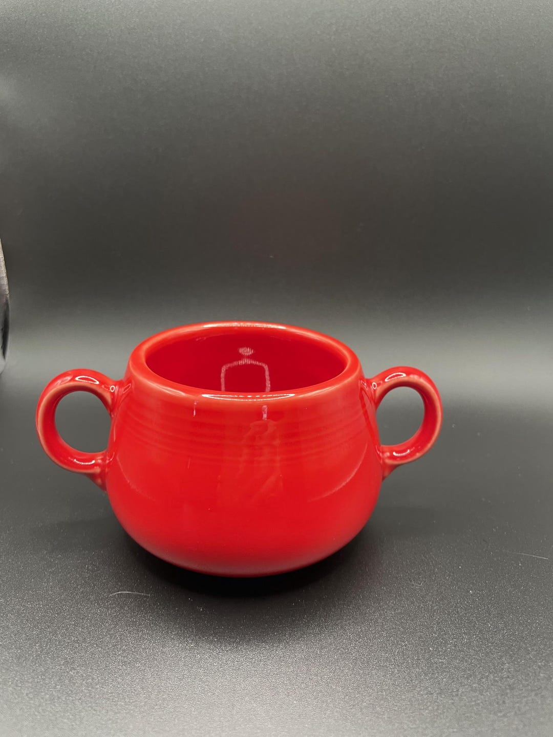 Vintage Fiestaware Red Sugar Dish - Etsy