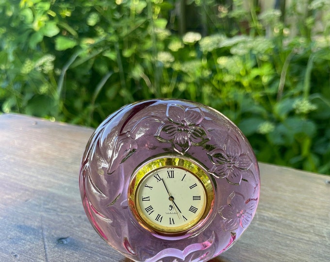 Fenton Pink Desk or Mantle Clock - Etsy