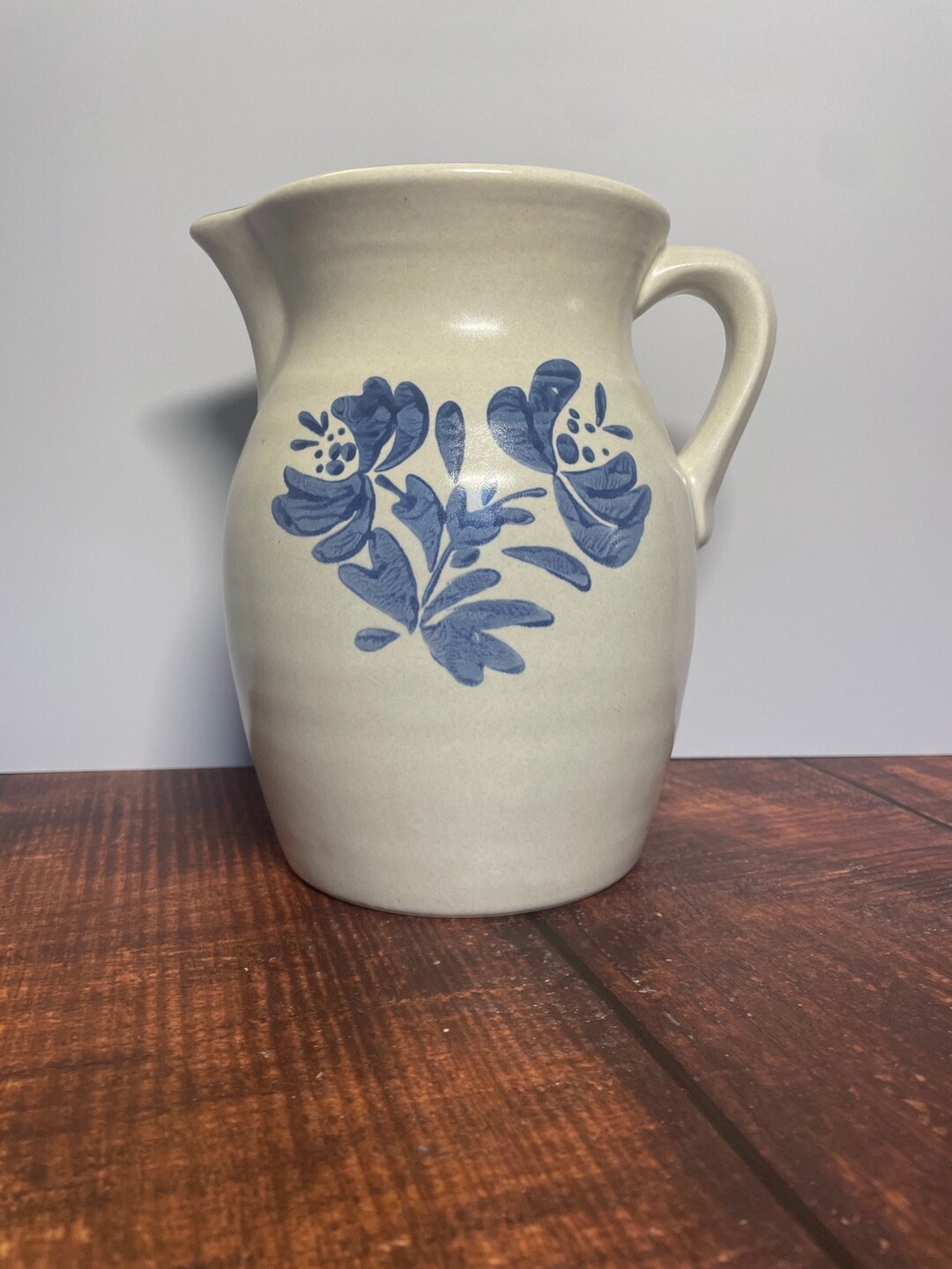 Vintage Pfaltzgraff Yorktowne Pitcher With Blue Floral Pattern 416Y - Etsy