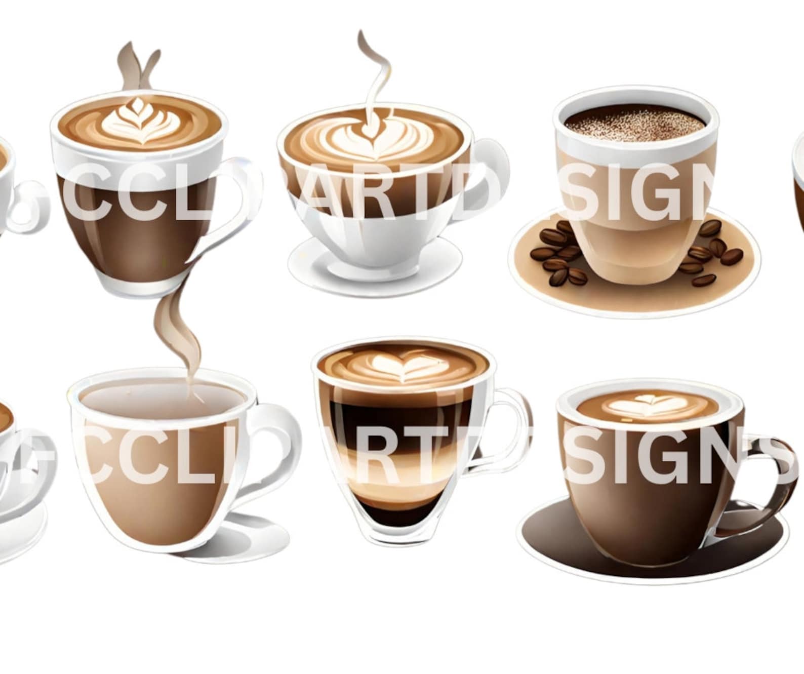 Coffee Clipart, Cup of Coffee Clipart in PNG, Commercial Use Clipart ...