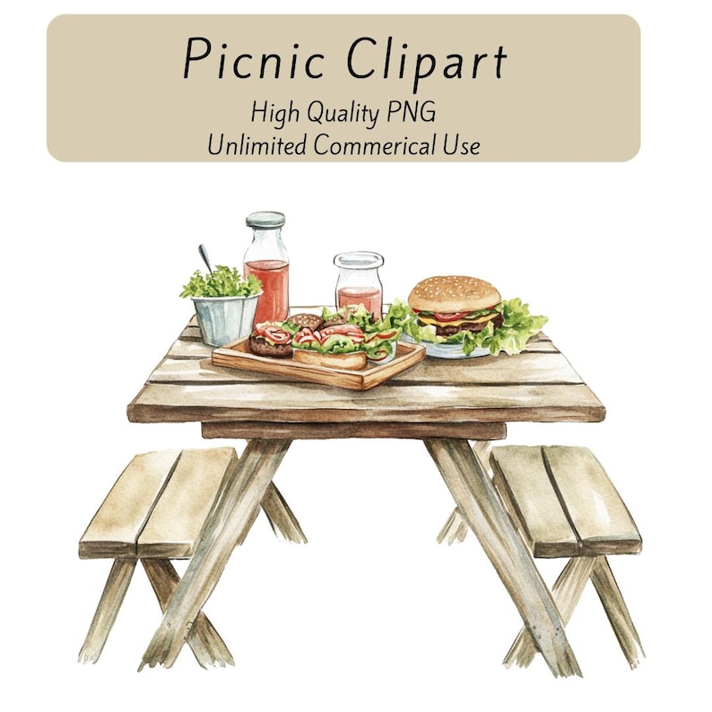 Picnic Clipart, Picnic Basket Clipart, Printable Clipart, PNG Images ...