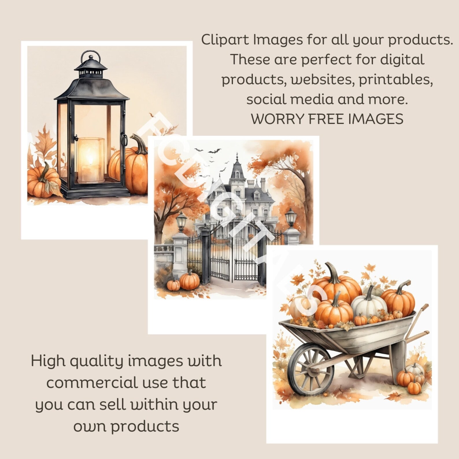 Watercolor Fall Clipart, Fall Scenes Clipart Images, Autumn Clipart ...