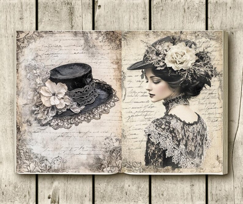 Victorian Gothic Paper, Gothic Beauty, Mixed Media Art Papers, Vintage ...