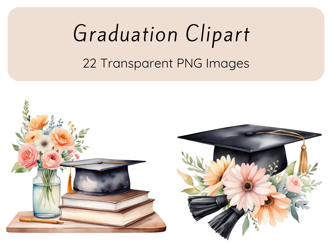 Graduation Graphics, Class of 2024 PNG Clipart, Senior Cap and Gown ...
