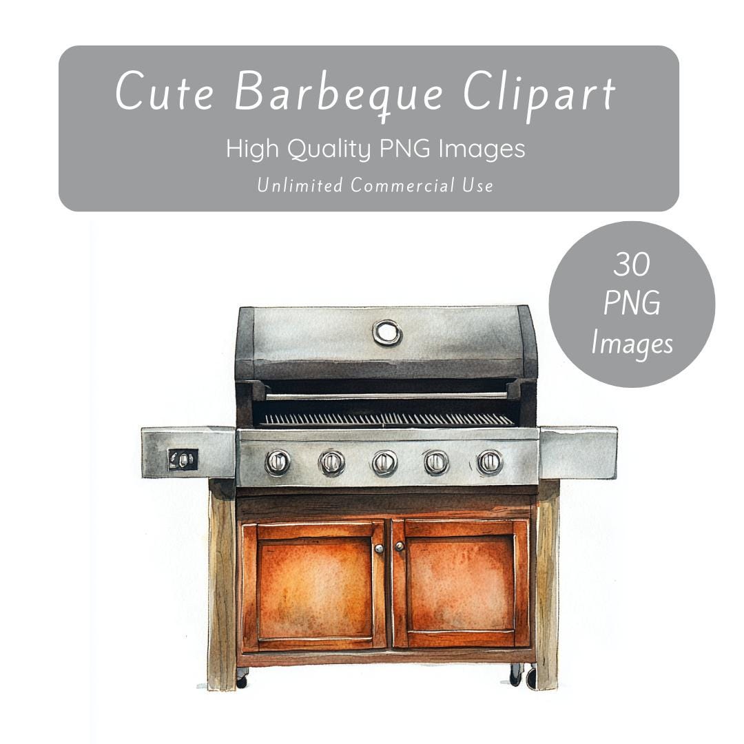 Barbeque Clipart, Backyard BBQ Clipart, Barbeque Summer Party, Grill ...