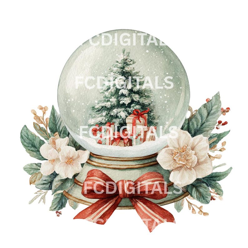 Snow Globe Clipart, Christmas Clipart, Digital PNG Clipart, Christmas ...