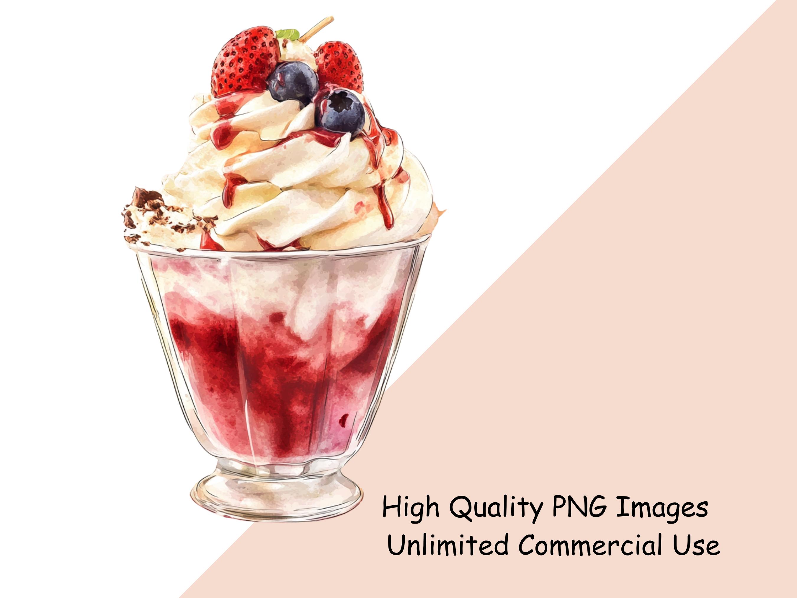 Ice Cream Desserts Clipart, Ice Cream Sundae Clipart, Transparent PNG ...