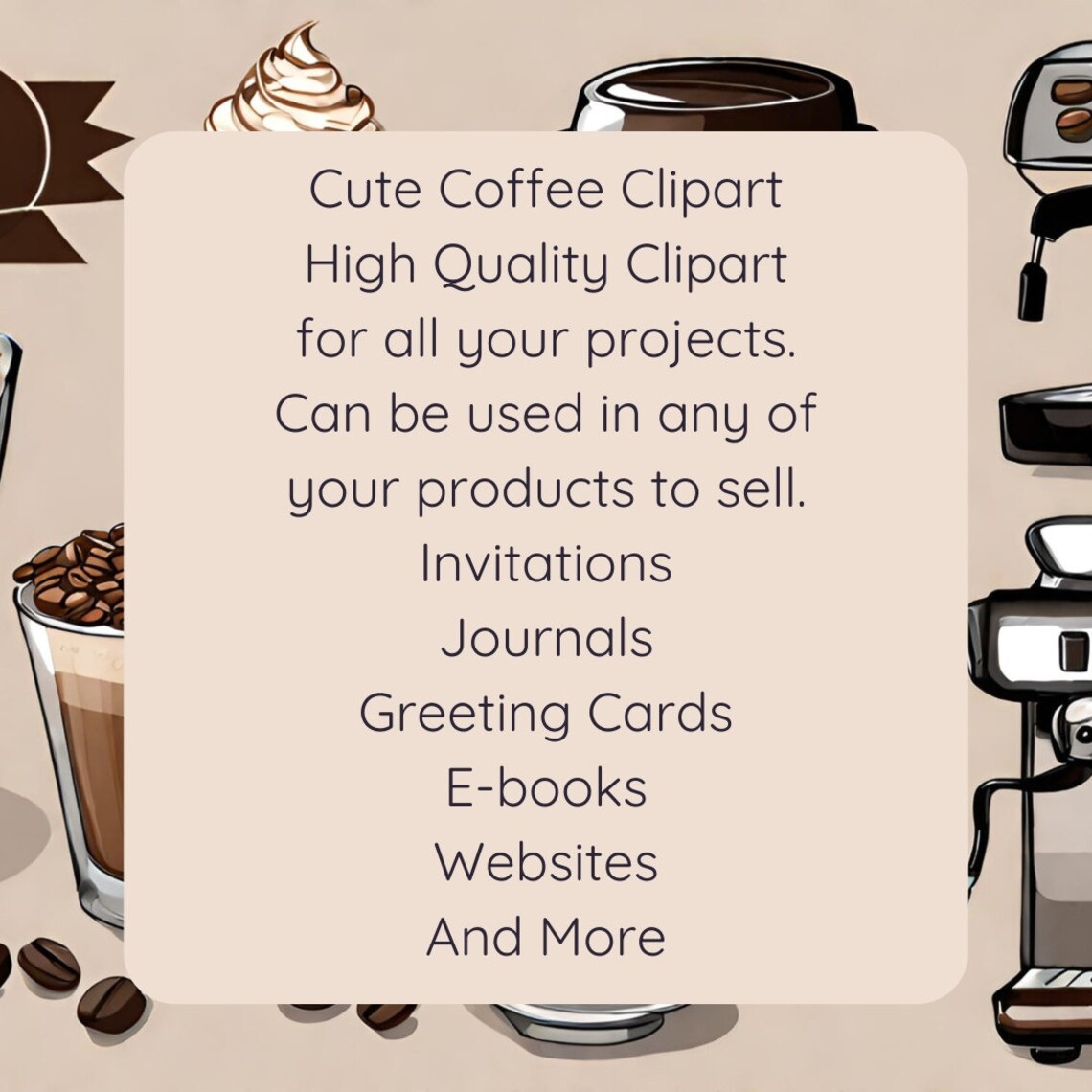 Coffee Clipart, Cup of Coffee Clipart in PNG, Commercial Use Clipart ...