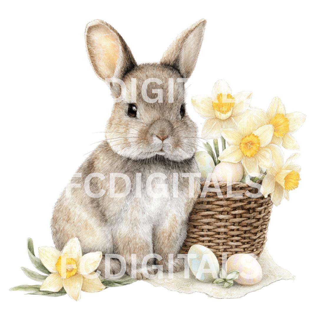 Easter Bunny Clipart, Easter Clipart, Digital Download, Commercial Use ...