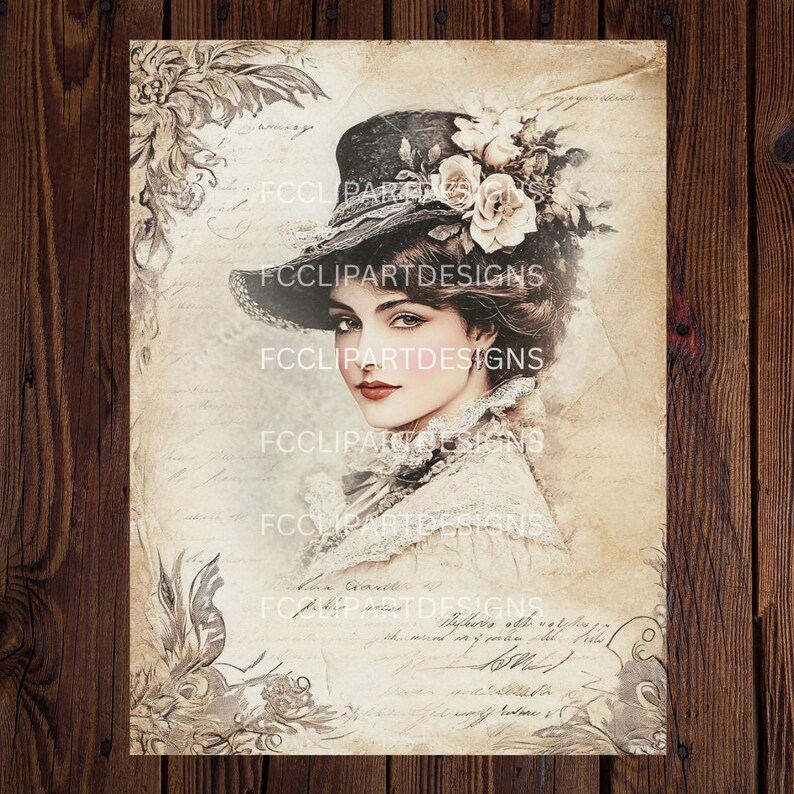 Victorian Paper, Victorian Lady Papers, Mixed Media Art Papers, Junk ...