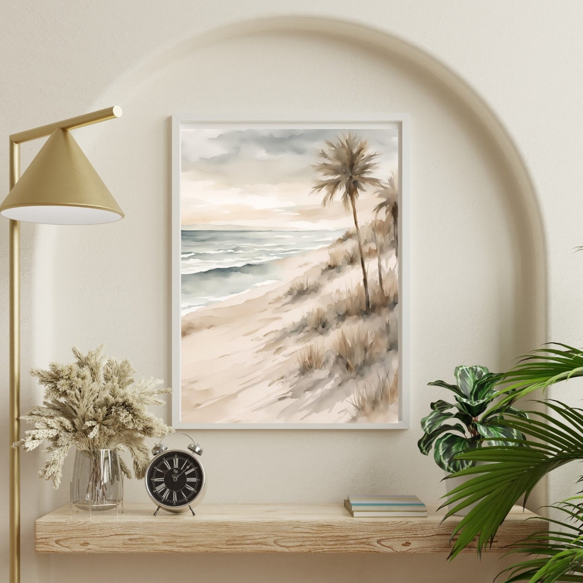 Watercolor Beach Scene Images, Beach Scene Wall Art, Printable Art ...