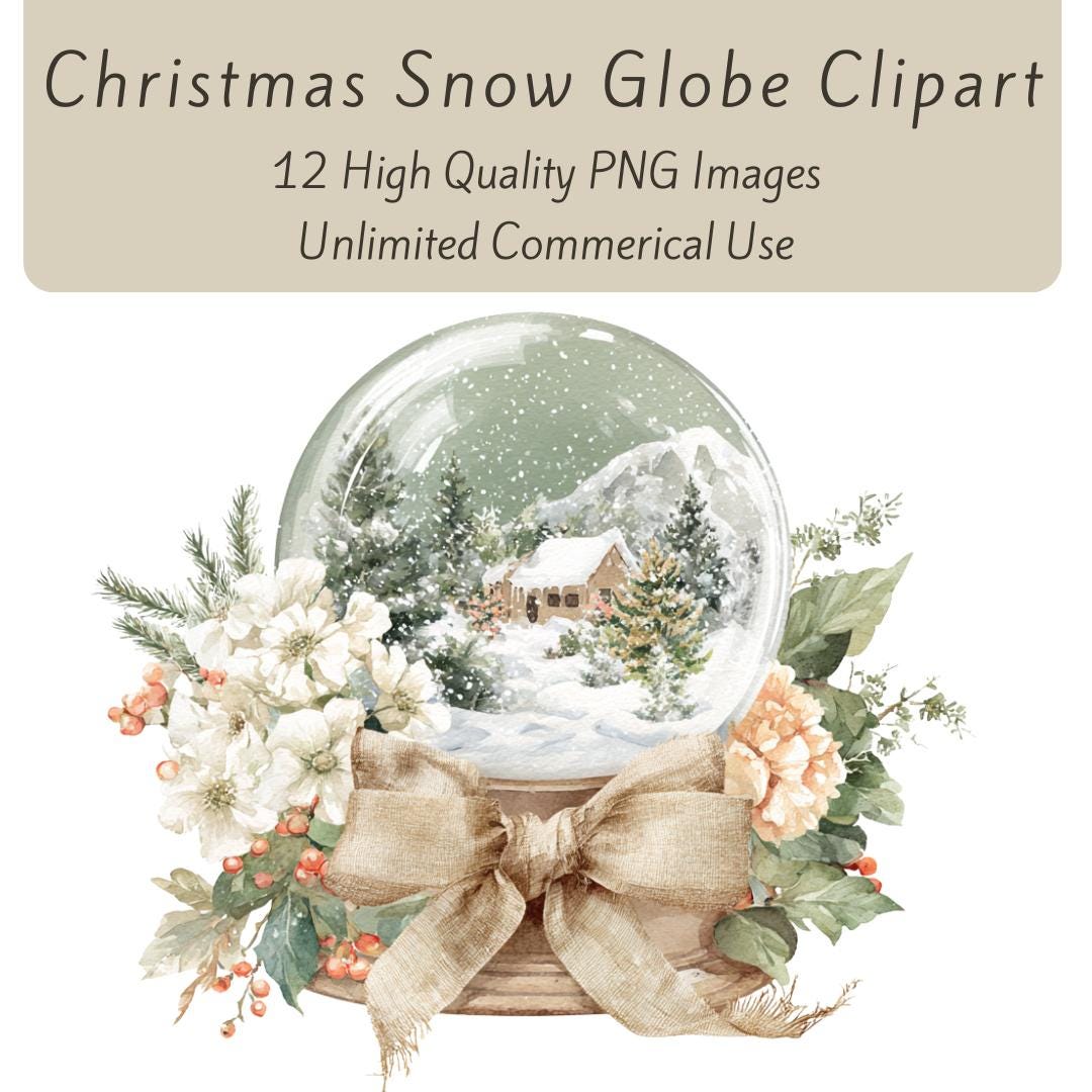 Snow Globe Clipart, Christmas Clipart, Digital PNG Clipart, Christmas ...