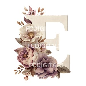 Floral Alphabet Clipart, Watercolor Letters Clipart, Floral Letter ...