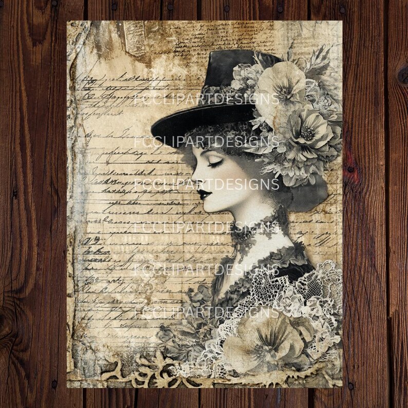 Victorian Gothic Paper, Gothic Beauty, Mixed Media Art Papers, Vintage ...
