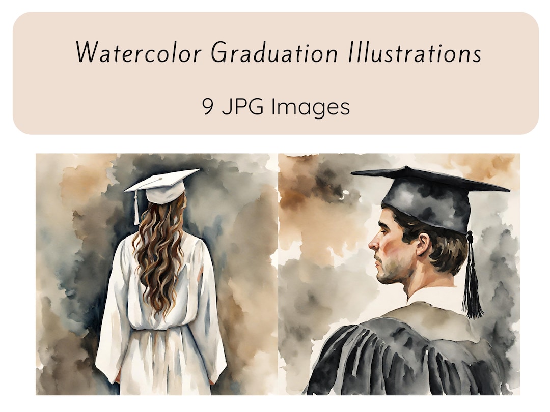 Watercolor Graduation Illustrations, JPG Images, Graduation Clipart ...