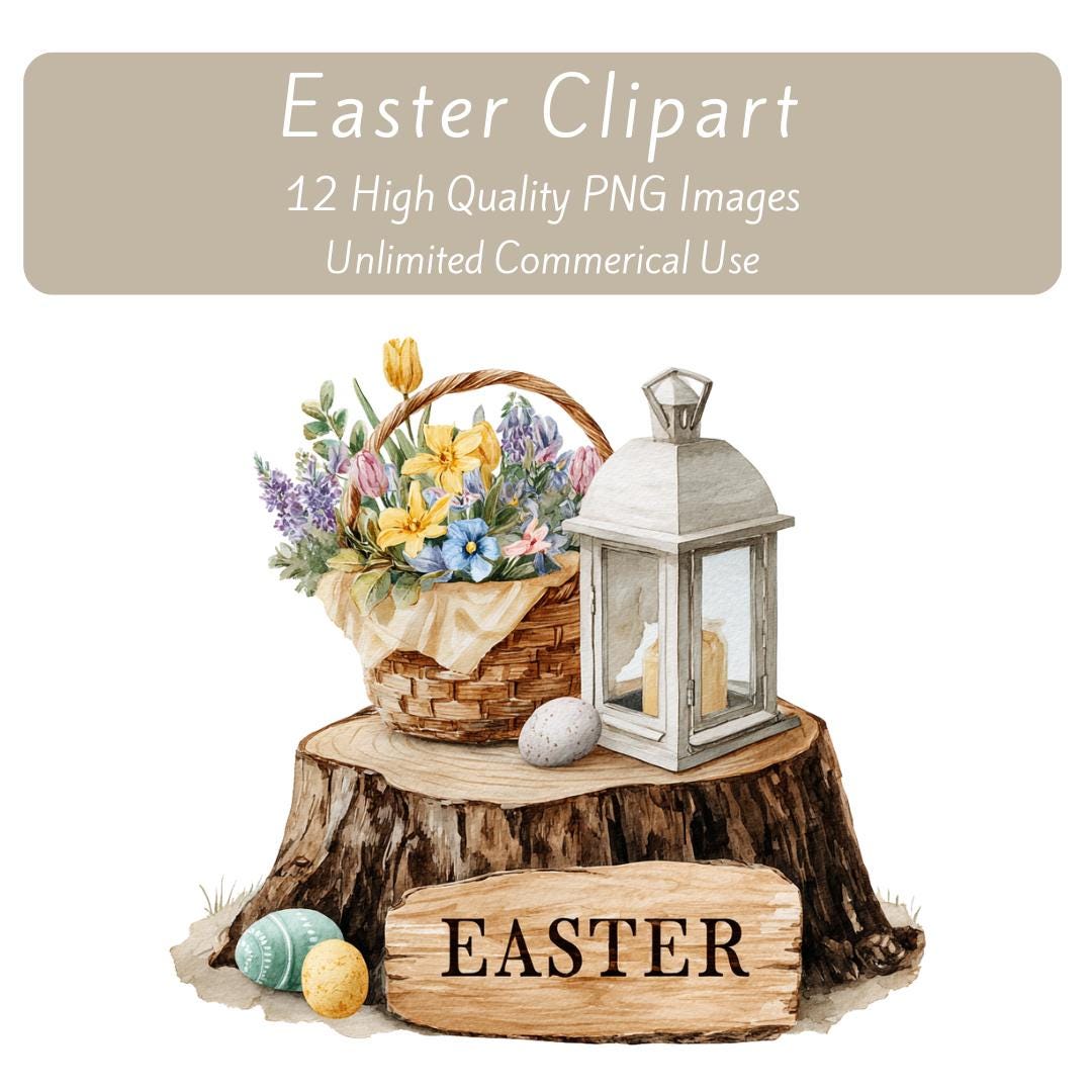 Easter Watercolor Clipart, Spring Illustrations, Digital Download ...