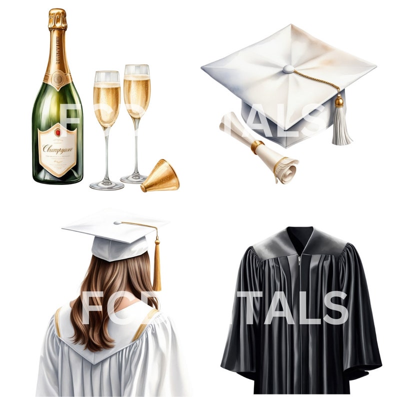 Graduation Graphics, Class of 2024 PNG Clipart, Senior Cap and Gown ...