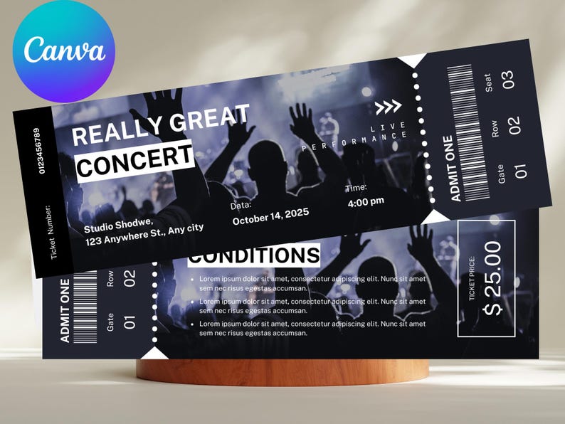 Editable Concert Ticket Template, DIY Event Ticket, Surprise Gift ...