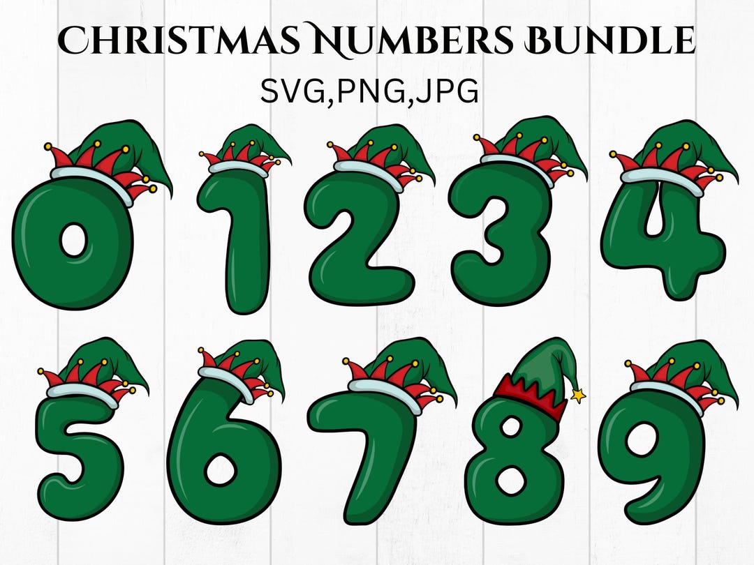 Christmas Numbers SVG ,christmas Numbers ,numbers SVG ,birthday Party ...