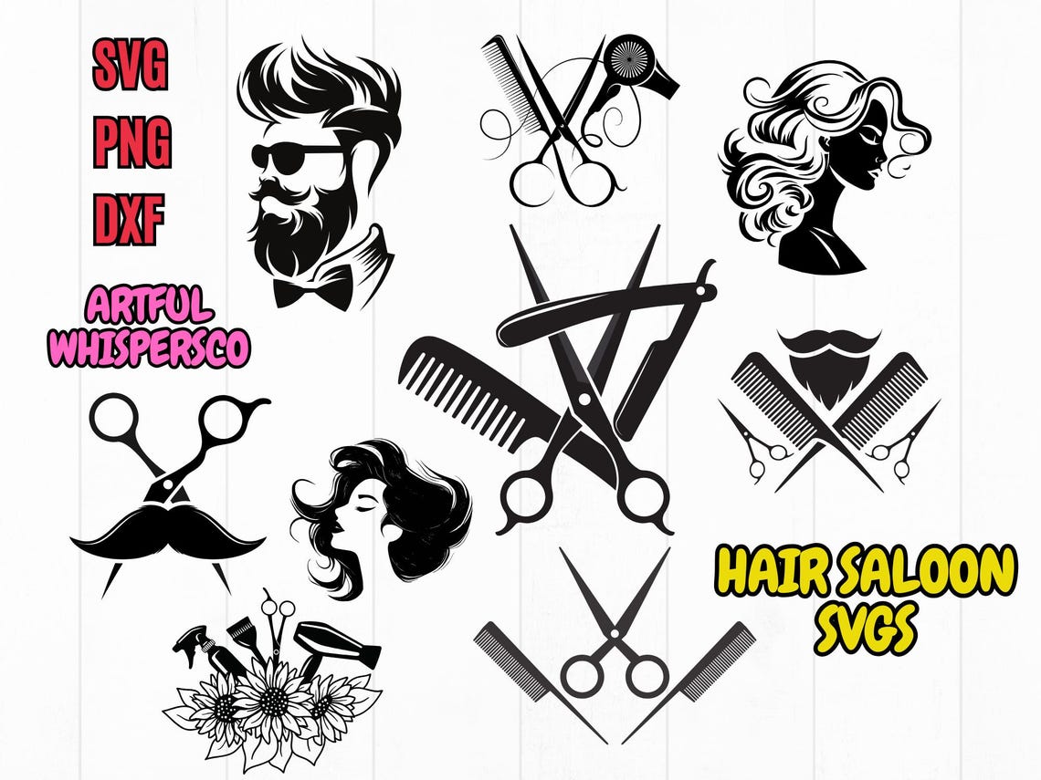 Hairdresser SVG Bundle, Hairstylist SVG, Hairdresser PNG Bundle,salon ...