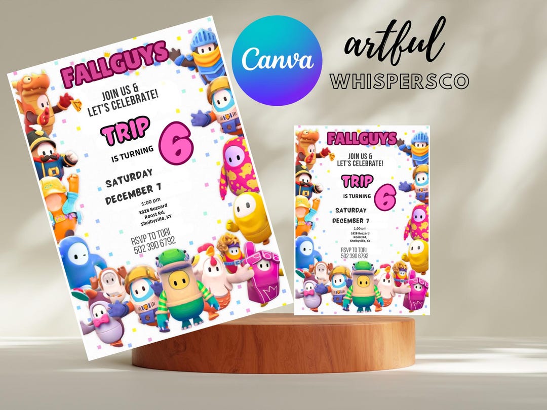 Editable Fall Guy Birthday Invitation Template Digital Kids Party ...