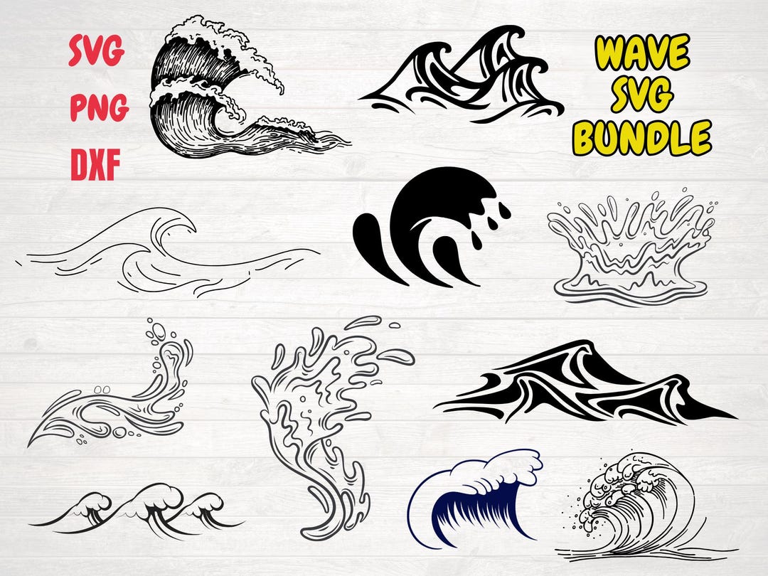 WAVE SVG, Wave Bundle Svg, Wave Cut Files , Wave Clipart , Wave Cricut ...